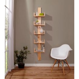 Ticaa Kinderregal &raquo;Pepe&laquo; Wandregal aus massiver Kiefer beige Massivholz B/H/T: 35cm x 180cm x 16cm