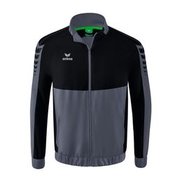 Erima Kinder Six Wings Pr&auml;sentationsjacke in slate grey/schwarz | Gr.: 164