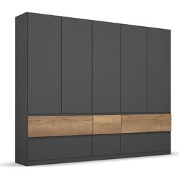 Rauch Dreht&uuml;renschrank &raquo;Winnipeg&laquo; grifflose Front, Schubk&auml;sten m. Griffmulde, auch mit Beleuchtung grau Holzwerkstoff B/H/T: 226cm x 210cm x 56cm, Mit