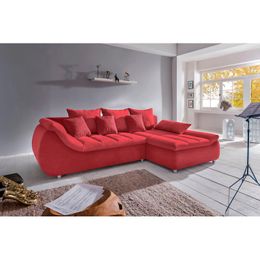 Home Affaire Ecksofa &raquo;Imola, bequem, aktuelle Steppung im Sitz, L-Form, Breite 270cm&laquo; wahlweise mit Bettfunktion rot Microfaser PRIMABELLE (100% 