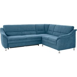 Sit & More sit&more Ecksofa &raquo;Cardoso L-Form&laquo; mit Federkern, wahlweise mit Schlaffunktion und Schubkasten blau Flachgewebe (100% Polyester);Struktur (100% 