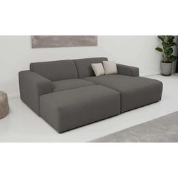 Inosign Ecksofa &raquo;Koa,228cm, L-Form, Modulsofa, Webstoff, Cord, Struktur, Chenille&laquo; Designsofa, Set, Hocker inklusive, weicher Lounge-Sitzkomfort grau 