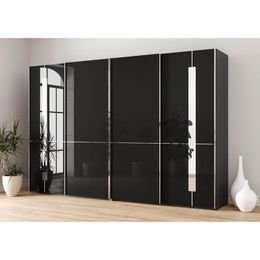 Musterring Schwebet&uuml;renschrank &raquo;Imola W&laquo; inkl. Einlegeb&ouml;den und Kleiderstangen, mit Glast&uuml;ren inkl. Zierspiegel grau Floatglas, Holzwerkstoff B/H/T: 327,9cm x 