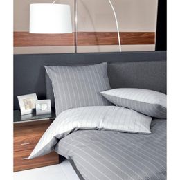 Janine Wendebettw&auml;sche &raquo;TANGO&laquo; 3 Stk. mit Rei&szlig;verschluss silber Mako-Soft-Seersucker, Obermaterial: 100% Baumwolle B/L: 240cm x 220cm, 1 Stk., 2 Stk., Mako-