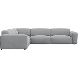 FLEXLUX Ecksofa &raquo;Lucera, super bequem durch hochwertigen Sitzaufbau mit Kaltschaum&laquo; modern & anschmiegsam, L-Form, Designsofa grau 100% Polyester B/H/