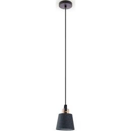 Paco Home Pendelleuchte &raquo;MARTA&laquo; E27 Wohnzimmer Esszimmer Industrial Design E27 Stoffschirm 1,5m Kabel schwarz &Oslash; 15cm H: 21cm