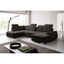 WERK2 Wohnlandschaft &raquo;Pula, modern, funktionell und gem&uuml;tlich&laquo; verstellbare Kopfteile, mit Schlaffunktion und Bettkasten braun 100% Polyester B/H/T: 