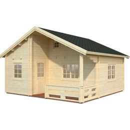 Palmako Gartenhaus &raquo;Ferienhaus Emily&laquo; inklusive Fu&szlig;boden beige Massivholz Fu&szlig;boden im Gartenhaus, ohne Dacheindeckung
