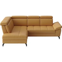 Sit & More sit&more Ecksofa &raquo;Vanity L-Form, B: 254 cm, Leder&laquo; Inkl.Sitz-,Kopf-und Armteilverstellung B/H/T: 254cm x 84cm x 197cm, NaturLEDER Stoff, Ottomane 