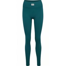 Hummel Sportleggings "Pulse Seamless Rib Mw Tights" in Gr&uuml;n | Gr.: M