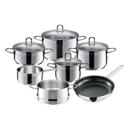 Silit Topf-Set &raquo;Diamant&laquo; Set, mit Dampfeinsatz, 11 Stk. tlg. Edelstahl 18/10 grau H&ouml;he 25cm