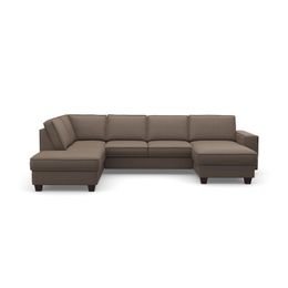 OTTO home Wohnlandschaft &raquo;County U-Form&laquo; wahlweise Ottomane links oder rechts, mit Federkern-Polsterung braun Luxus-Microfaser (100% Polyester);