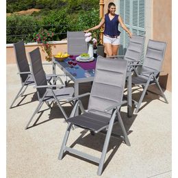 Merxx Garten-Essgruppe &raquo;Taviano&laquo; silber Obermaterial: 100% Polyester Einheitsgr&ouml;&szlig;e