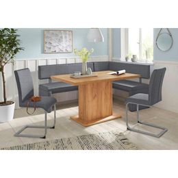 OTTO home Eckbank &raquo;Charissa&laquo; in 3 Gr&ouml;&szlig;en, verschiedene Qualit&auml;ten grau Holzwerkstoff, Massivholz B/H/T: 190cm x 90cm x 140cm, Strukturstoff, langer 