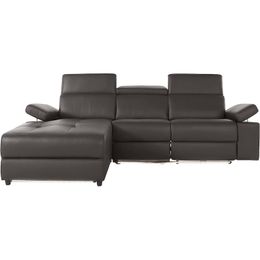 Home Affaire Ecksofa &raquo;Kilado, L-Form,&laquo; mit Relaxfunktion, verstellbarer Armlehne, Kopfteilverstellung braun Kunstleder B/H/T: 259cm x 98cm x 163cm, 