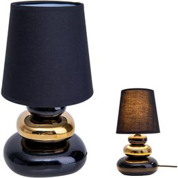 N&auml;ve n&auml;ve Tischleuchte &raquo;Stoney&laquo; E14 1 Stk. mit Keramikfu&szlig; und Textilschirm, 1xE14/max.40W schwarz 1, &Oslash; 16cm H: 31cm, 1 Stk.