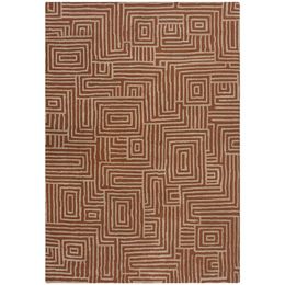 FLAIR RUGS Teppich &raquo;Kylo&laquo; rechteckig 12 mm H&ouml;he Hoch-niedriger Flor in Wolle-Optik braun Kunstfaser B : 160cm 1 Stk., 12mm, L: 230cm