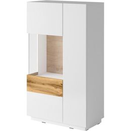 OTTO home Vitrine &raquo;SILKE&laquo; H&ouml;he 138,5 cm wei&szlig; B/H/T: 80cm x 138,5cm x 40cm, T&uuml;ranschlag links