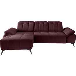 Home Affaire Ecksofa &raquo;Lazio modern und bequem, schmale Armlehnen, tolle Detailverarbeitung&laquo; braun 100% Polyester B/H/T: 280cm, Microfaser, Recamiere 