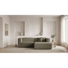 OTTO home Ecksofa &raquo;Tammie&laquo; Breite 222 cm, Webstoff fein, bodentief, mit Wellenunterfederung braun 100% Polyester B/H/T: 222cm x 73cm x 154cm, Webstoff