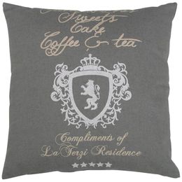GO-DE Dekokissen &raquo;Monaco&laquo; grau Baumwolle, Polyester B/L: 50cm x 50cm, 1 Stk.