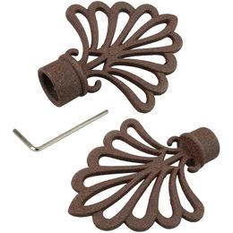 Liedeco Gardinenstangen-Endst&uuml;ck &raquo;F&auml;cher&laquo; f&uuml;r Gardinenstangen &Oslash; 16 mm braun 2 Stk.