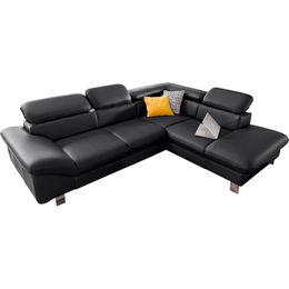 COTTA Ecksofa &raquo;Driver L-Form, B: 265 cm&laquo; Kopfteilverstellung, optional Schlaffunktion & Bettkasten schwarz Kunstleder SOFTLUX ;LEDER BEEFY (ein 