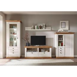 Home Affaire Wohnwand &raquo;Cremona, Anbauwand im Landhausstil, Komplettset, Wohnzimmer-Set&laquo; wei&szlig; B/H/T: 356cmcm
