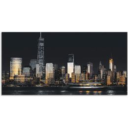 Artland Wandbild &raquo;New York Financial Distrikt&laquo; New York 1 Stk. tlg. als Alubild, Leinwandbild in verschied. Gr&ouml;&szlig;en grau B/H/T: 150cm x 75cm, Alu-Dibond-Druck 