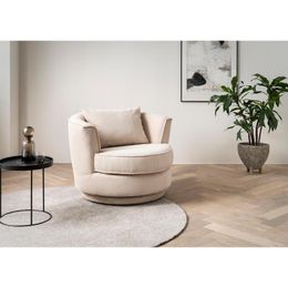 Home Affaire Drehsessel &raquo;MAISIE Webvelours, Lese-Sessel, Love Seat,&laquo; trendige Stoffe MEGA CORD und Web-Velours, 360 Grad drehbar beige Webvelours, B/H