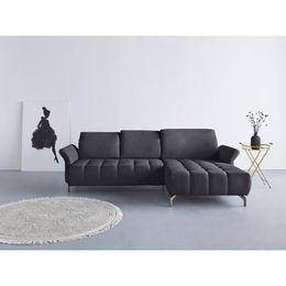 OTTO home Ecksofa &raquo;Fresh L-Form&laquo; Federkern, wahlweise Kopfteilverstellung und motorischer Vorziehsitz grau 98% Polyester 2% Polyamid B/H/T: 281cm x 