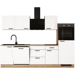 Flex-Well K&uuml;che &raquo;Verona&laquo; L-280-2317-044-JULIA, wahlweise mit E-Ger&auml;ten und Sp&uuml;le in edelstahl oder schwarz wei&szlig; B/H/T: 280cm x 200cm x 60cm, ohne E-Ger&auml;te und 