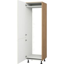 KOCHSTATION K&uuml;hlumbauschrank &raquo;Trea&laquo; f&uuml;r integrierte K&uuml;hl-Gefrierkombi 176,6 cm, Breite 60 cm, H&ouml;he 195 cm wei&szlig; B/H/T: 60cm x 195cm x 56cm, T&uuml;ren: 2 