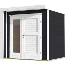 Weka Gartenhaus &raquo;Designhaus 262 B&laquo; grau Massivholz Fu&szlig;boden im Gartenhaus, ohne Dacheindeckung
