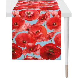 Apelt Tischl&auml;ufer &raquo;7702 SUMMERTIME, Sommerdeko, Sommer&laquo; Digitaldruck blau Baumwolle B/L: 48cm x 140cm, 1 Stk., rechteckig