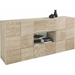 Home Affaire Sideboard &raquo;Miro&laquo; Breite 181 cm mit dekorativem Siebdruck braun Einheitsgr&ouml;&szlig;e
