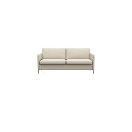 FLEXLUX 2-Sitzer &raquo;Fiore Designsofa, bequem und komfortabel durch hochwertigen Sitzaufbau&laquo; breite Armlehnen, Kaltschaum, F&uuml;&szlig;e Alu+ Eiche wei&szlig; 100% 