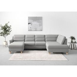 Sit & More sit&more Wohnlandschaft &raquo;Far&ouml; U-Form&laquo; inklusive Federkern, wahlweise mit Schlaffunktion und Bettkasten grau B/H/T: 325cm x 90cm x 187cm, Luxus-