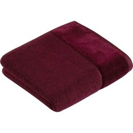 Vossen Handtuch &raquo;Pure&laquo; Baumwolle & VEGAN, mit eleganter Veloursbord&uuml;re lila Webfrottier, Obermaterial: 100% Baumwolle B/L: 50cmx100cm, 2 Stk., Webfrottier