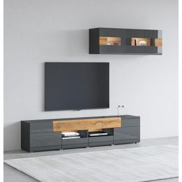 OTTO home Wohnwand &raquo;Toledo&laquo; 2 Stk. tlg. grau B/H/T: 209cmcm