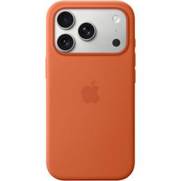 Apple Smartphone-H&uuml;lle &raquo;iPhone 17 Pro Silikon Case mit MagSafe&laquo; Smartphones 16,0 cm (6,3 Zoll) orange Mikrofaser, Silikon Funktioniert nahtlos mit der 