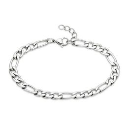 Aniston Jewelry & Watches Damen Aniston JEWELRY & WATCHES Edelstahlarmband &raquo;Schmuck Geschenk Figarokettengliederung&laquo; silber 21cm, Edelstahl
