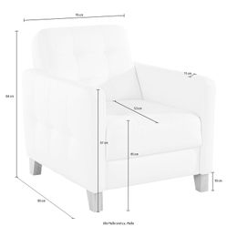 exxpo - sofa fashion Sessel &raquo;Elio, Loungesessel, aufwendige Detailverarbeitung, bequem und modern&laquo; hoher Sitzkomfort f&uuml;r entspannende Momente grau 