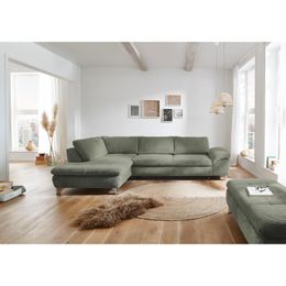 Die PlanBar Ecksofa &raquo;Ottomane MP-IN14007 L-Form, Breite 306 cm&laquo; wahlweise mit Schlaffunktion und verstellbaren Kopfst&uuml;tzen 100% Polyester B/H/T: 306cm
