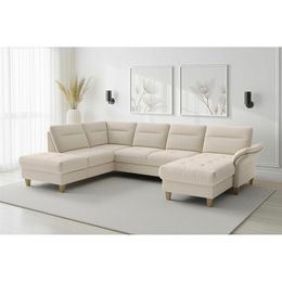 Sit & More sit&more Wohnlandschaft &raquo;Pamela U-Form, B: 292 cm, optional Schlaffunktion & Armteilverstellung&laquo; mit Federkern und Liegefl&auml;che aus Originalstoff beige