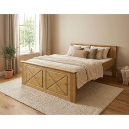 OTTO home Massivholzbett &raquo;Hugo, FSC zertifiziertes Massivholz, optionaler Stauraum/ Bettk&auml;sten&laquo; B/T/H: 153/208/84 cm, Liegefl&auml;che 140x200, aus 
