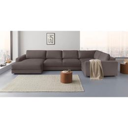 Home Affaire Wohnlandschaft &raquo;Bloomfield, Mega Polsterecke, Breite 390cm, viel Platz, U-Form&laquo; In verschiedenen Gr&ouml;&szlig;en bestellbar grau 100% Polyester B/