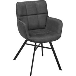 OMG Design Armlehnstuhl &raquo;Marcon&laquo; (Set) 1 Stk.Esszimmerstuhl, pflegeleichter Bezug grau Stoff B/H/T: 59cm x 86cm x 65cm, 1 Stk., Stoff uni