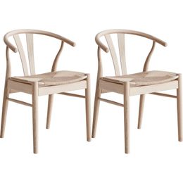 Holzstuhl &raquo;Frida, Stuhl, Holzstuhl, Massivholz mit Flechtsitz - robust, zeitlos&laquo; (Set) 2 Stk.Massivholz, mit Flechtsitz, versch. Farbvarianten beige 
