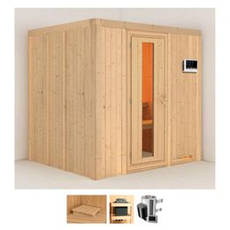 Karibu Sauna &raquo;Dima&laquo; Set, Ofen 3,6 kW externe Strg.easy beige Saunaofen, externe Steuerung, 3,6 kW